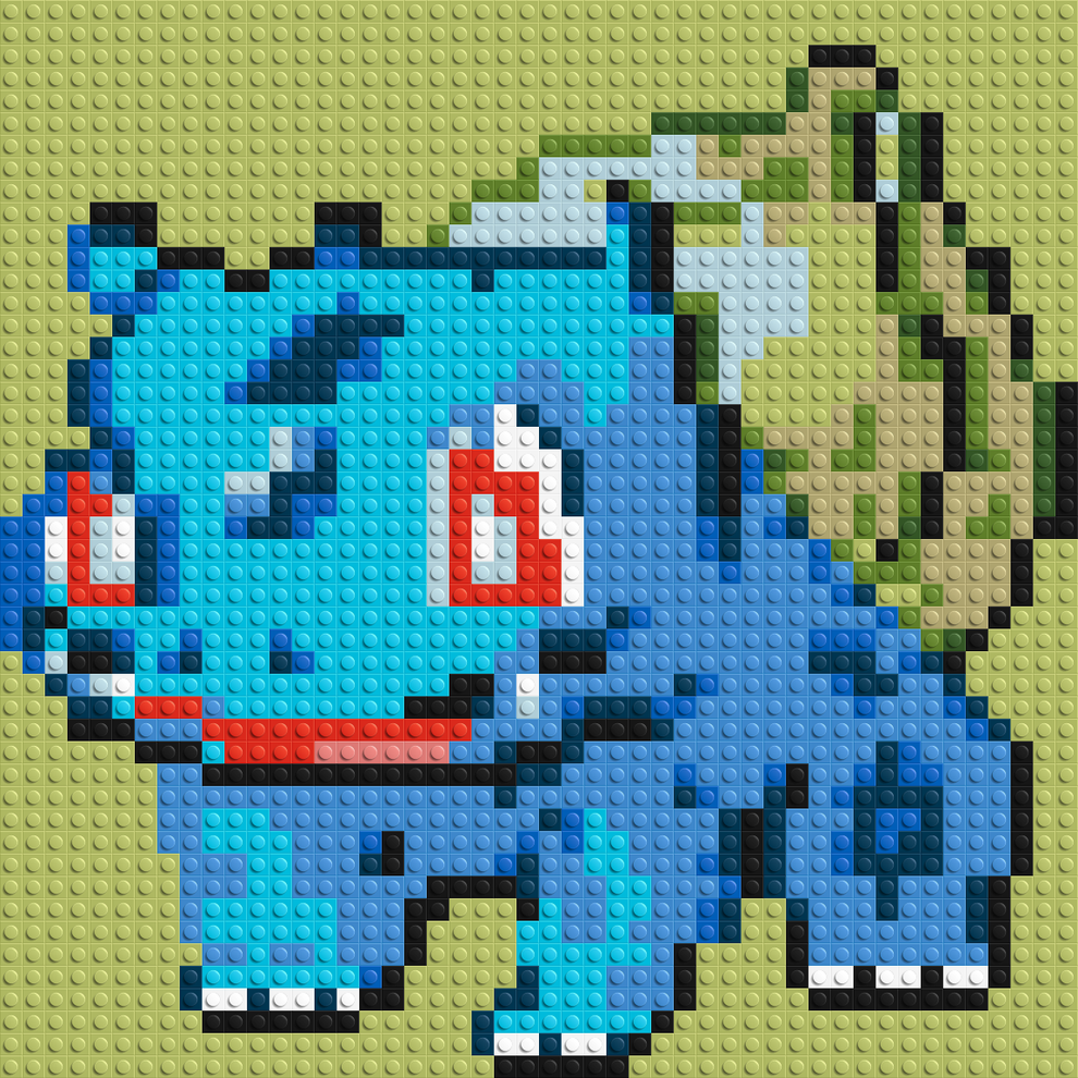 Shop Bulbasaur Pixel Art - Brick Art Mosaic Kit by Brick Me