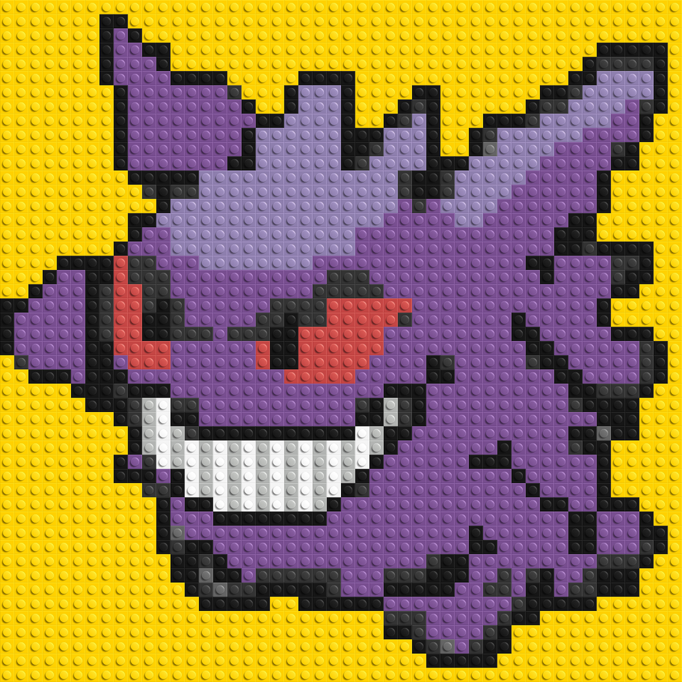 Shop Gengar Pixel Art - Brick Art Mosaic Kit by Brick Me – Brick Me AU